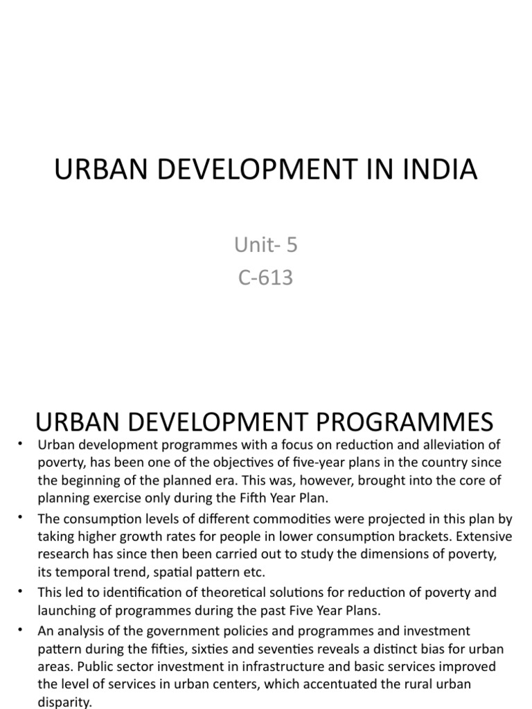 Urban Development in India | PDF | Slum | Urbanization