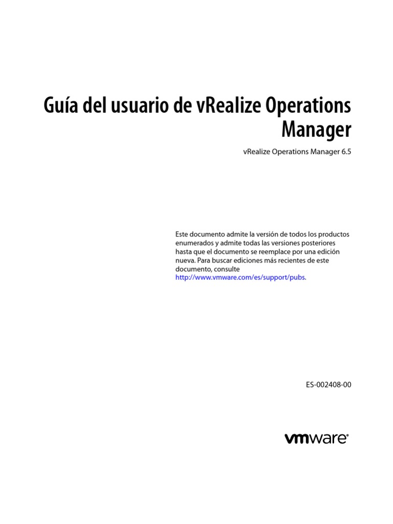 Guía Del Usuario de VRealize Operations Manager | PDF | Almacén de datos | V Mware