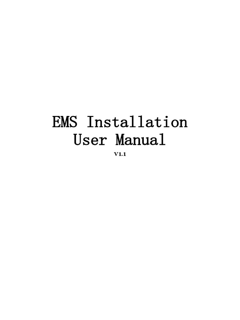 EMS Installation User Manual | PDF | My Sql | Server (Computing)