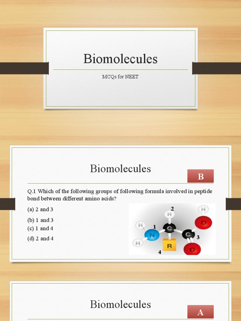 Biomolecules MCQs - 01 | PDF | Biomolecules | Cysteine