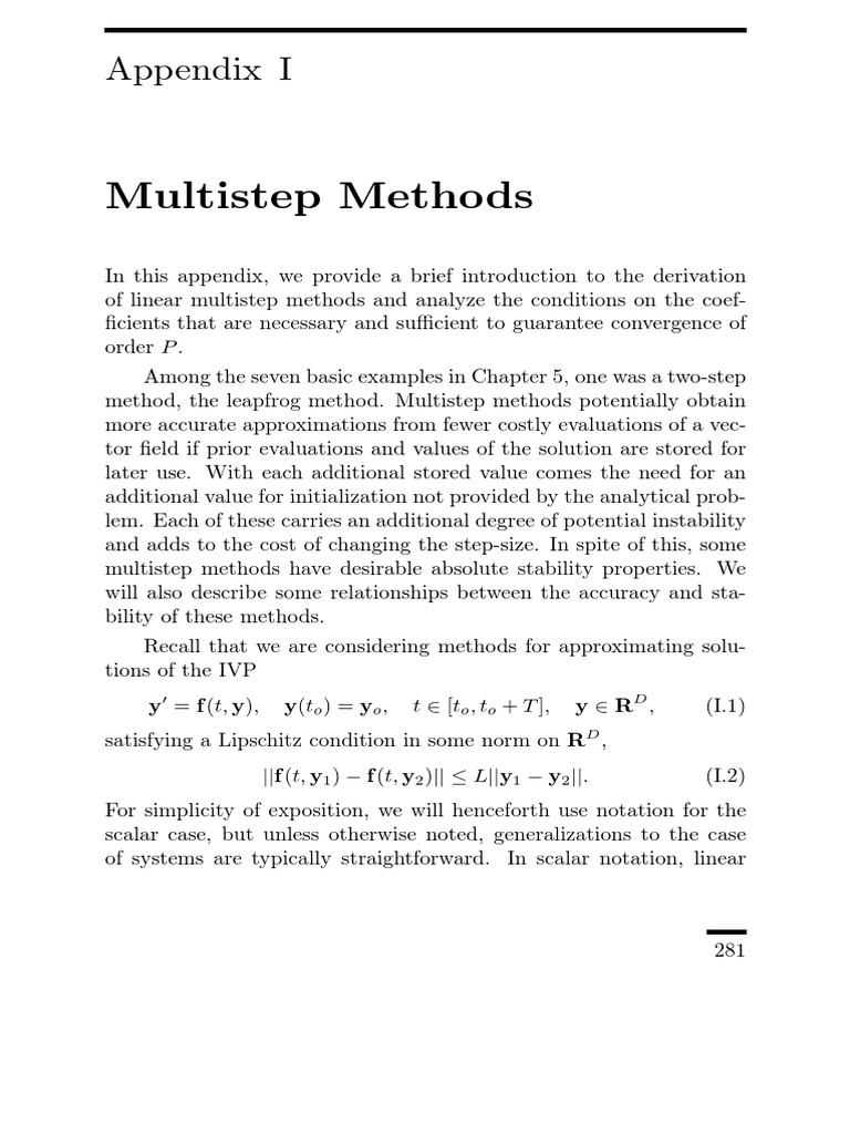 Multistep Methods | PDF | Mathematical Relations | Differential Equations
