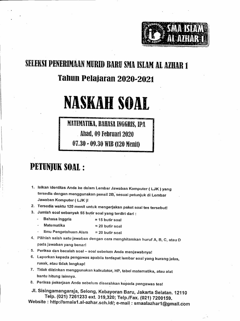 Exam Guide for SMA Islam Al Azhar Students | PDF | Lightning | Nature