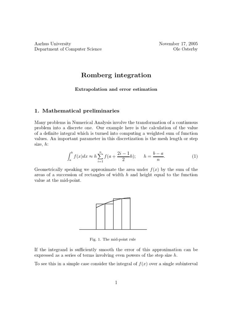 Integracion Romberg | PDF | Integral | Mathematical Analysis