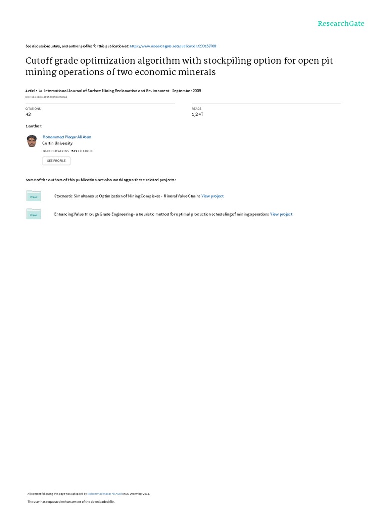 IJSMRVol 19 No 3 | PDF | Mathematical Optimization | Mining