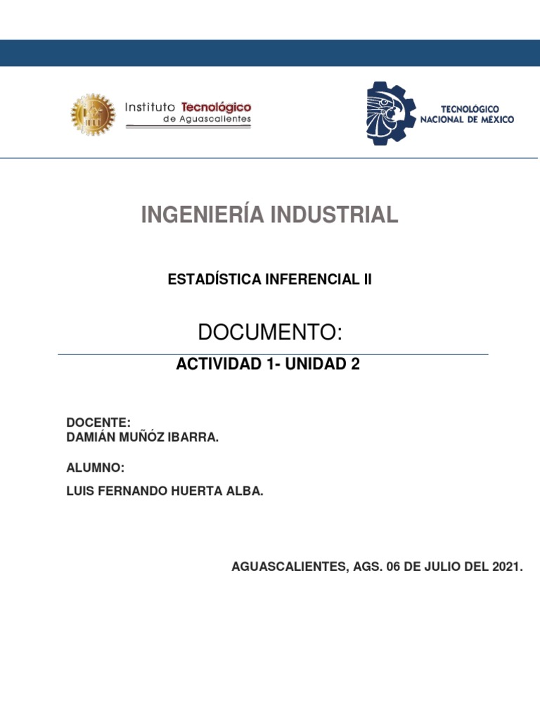 Act.1 U2 Investigación | PDF | Mínimos cuadrados | Series de tiempo