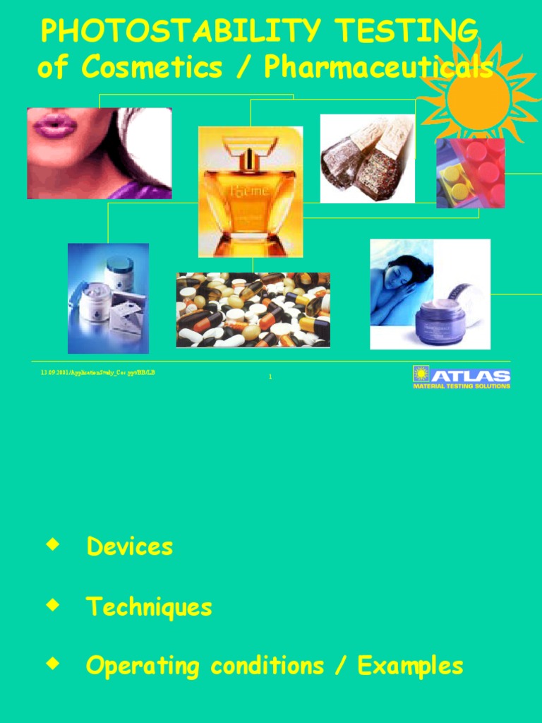 Photostability Testing of Cosmetics and Pharmaceuticals: An Overview of ...