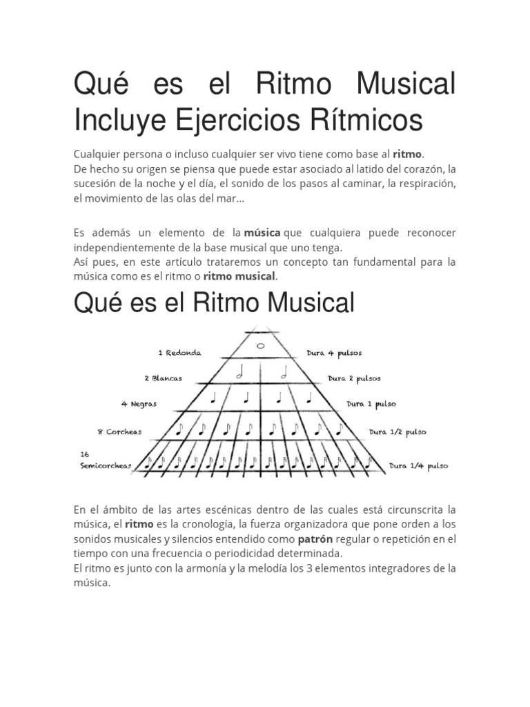 Qué es el Ritmo Musical | PDF | Ritmo | Tempo