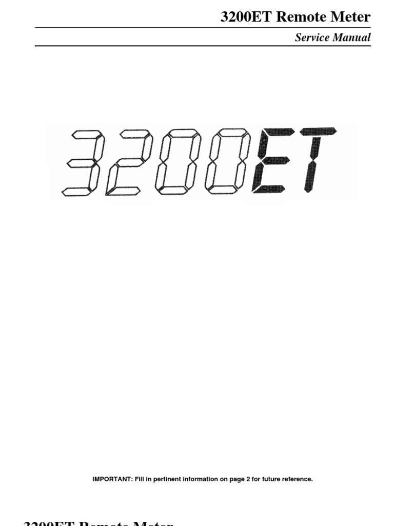 3200ET Remote Meter Timer | PDF | Business