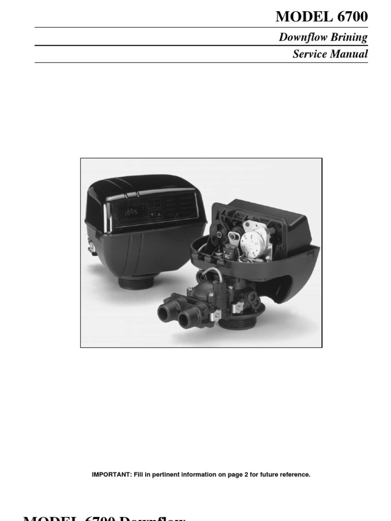 Fleck 6700 Water Softener Manual | PDF | Plumbing | Tap (Valve)