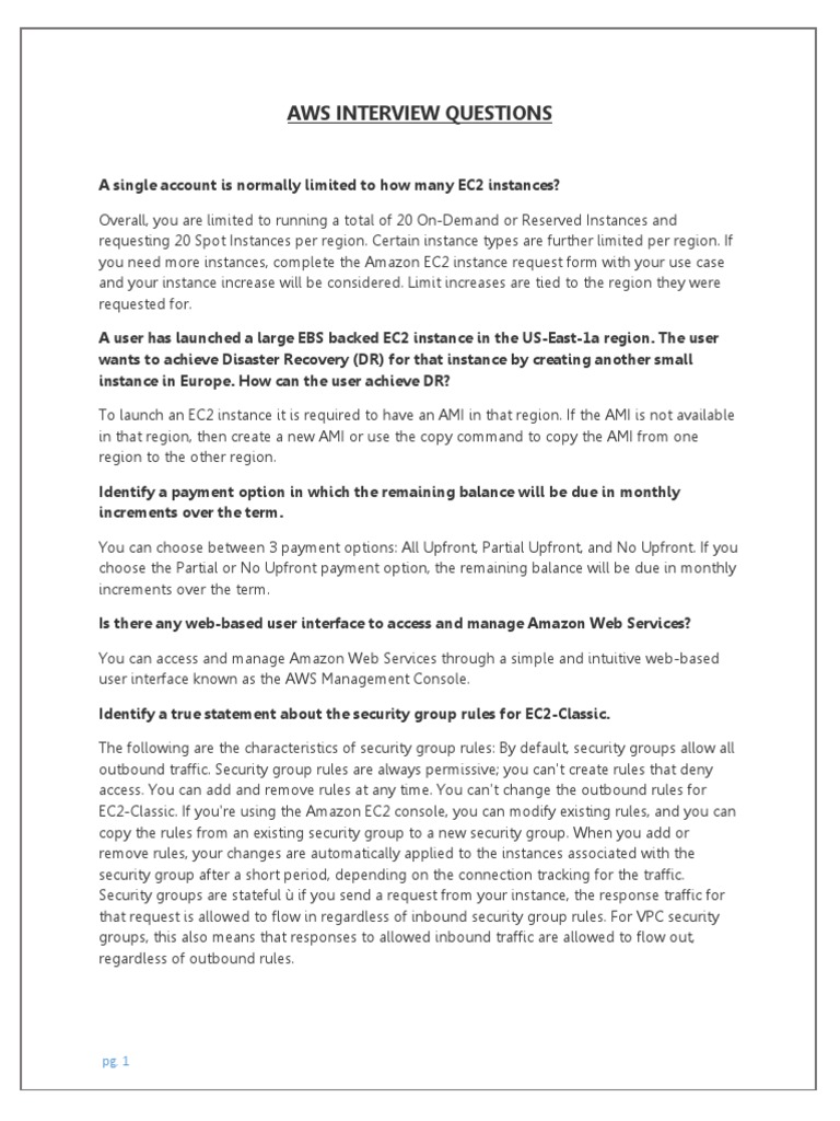 AWS EC2 and S3 Interview Questions | PDF | Ip Address | Virtual Private ...