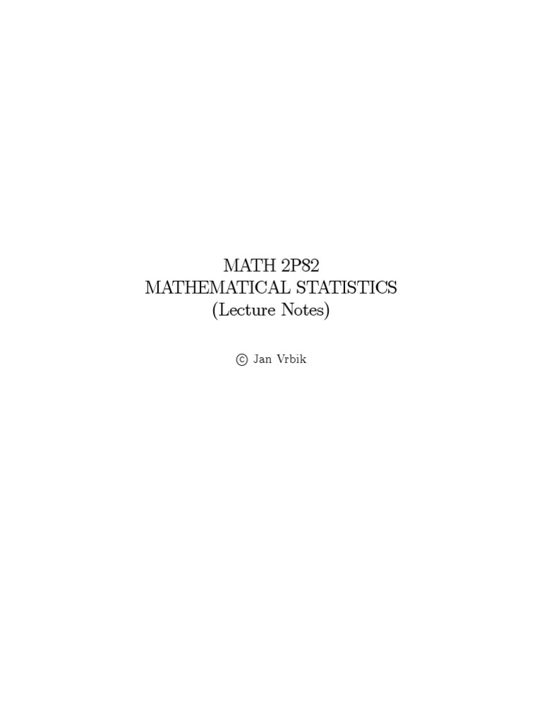 Mathematical Statistics | PDF | Covariance | Probability Density Function