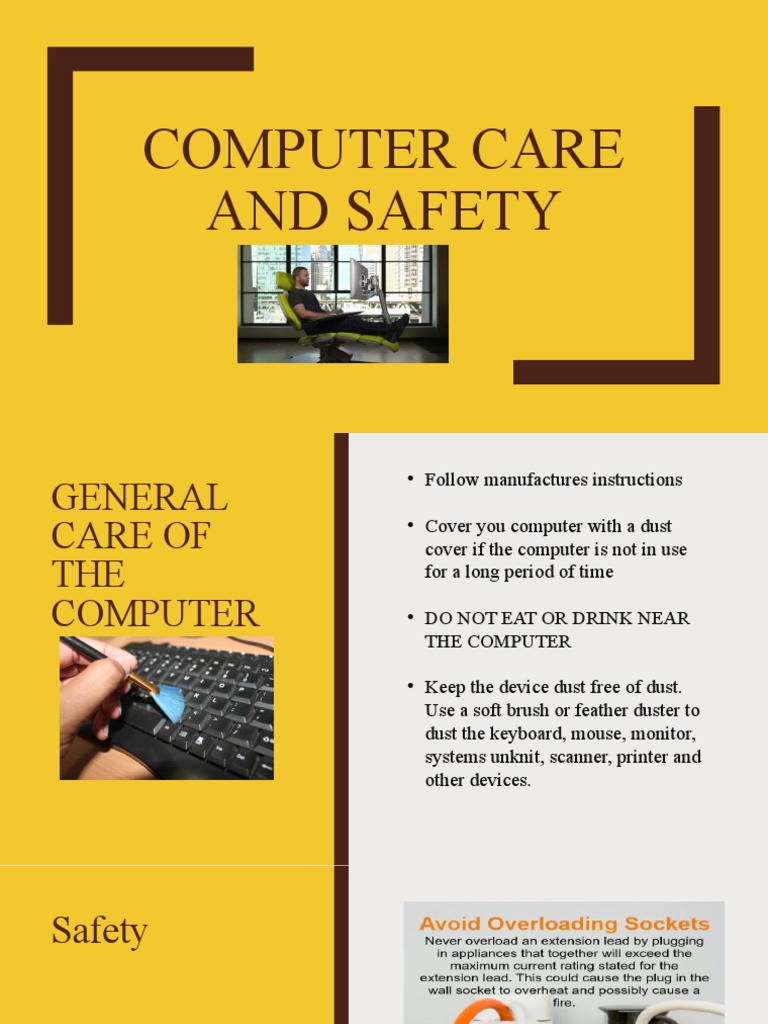 Computer Care and Safety | PDF | Human Factors And Ergonomics | Chair
