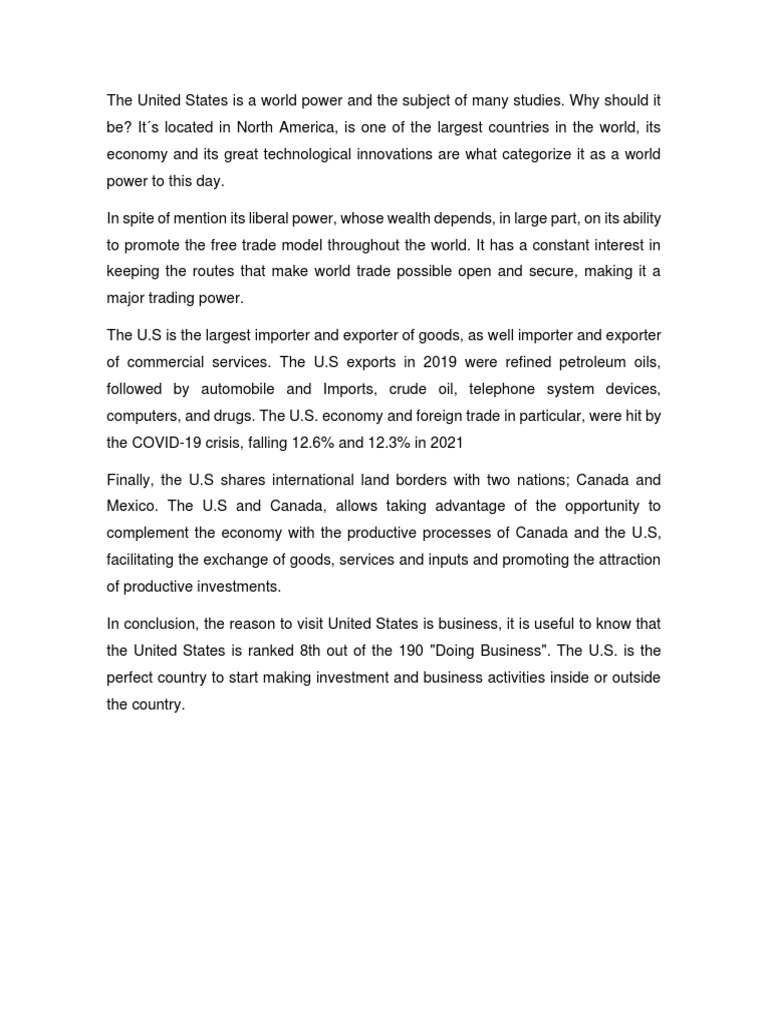 The United States Essay. | PDF