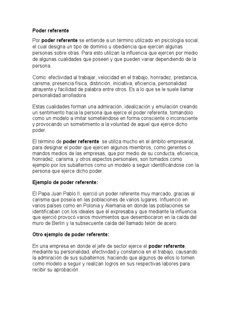 Poder Referente | PDF