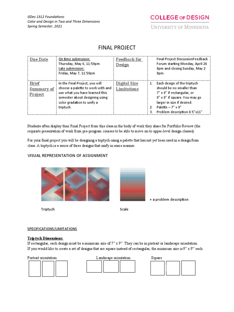 Final Project Handout S21 | PDF | Hue | Graphic Design