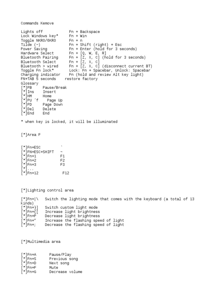 Commands Kemove | PDF