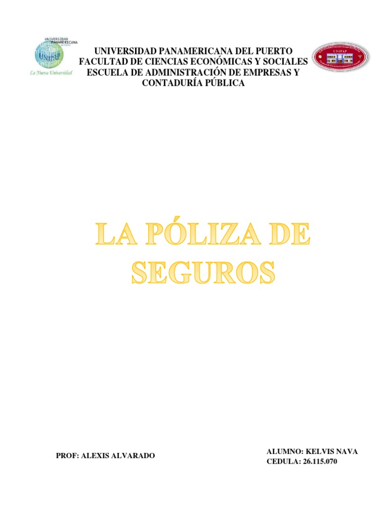 Definición y características de pólizas de seguro | PDF | Póliza de ...