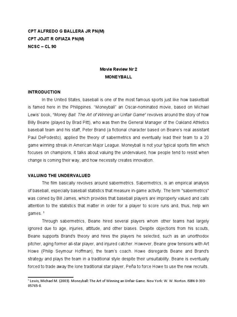 Moneyball: Sabermetrics and Success | PDF | Sports | Science