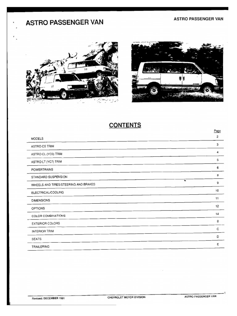 1992 Chevrolet Astro Van | PDF