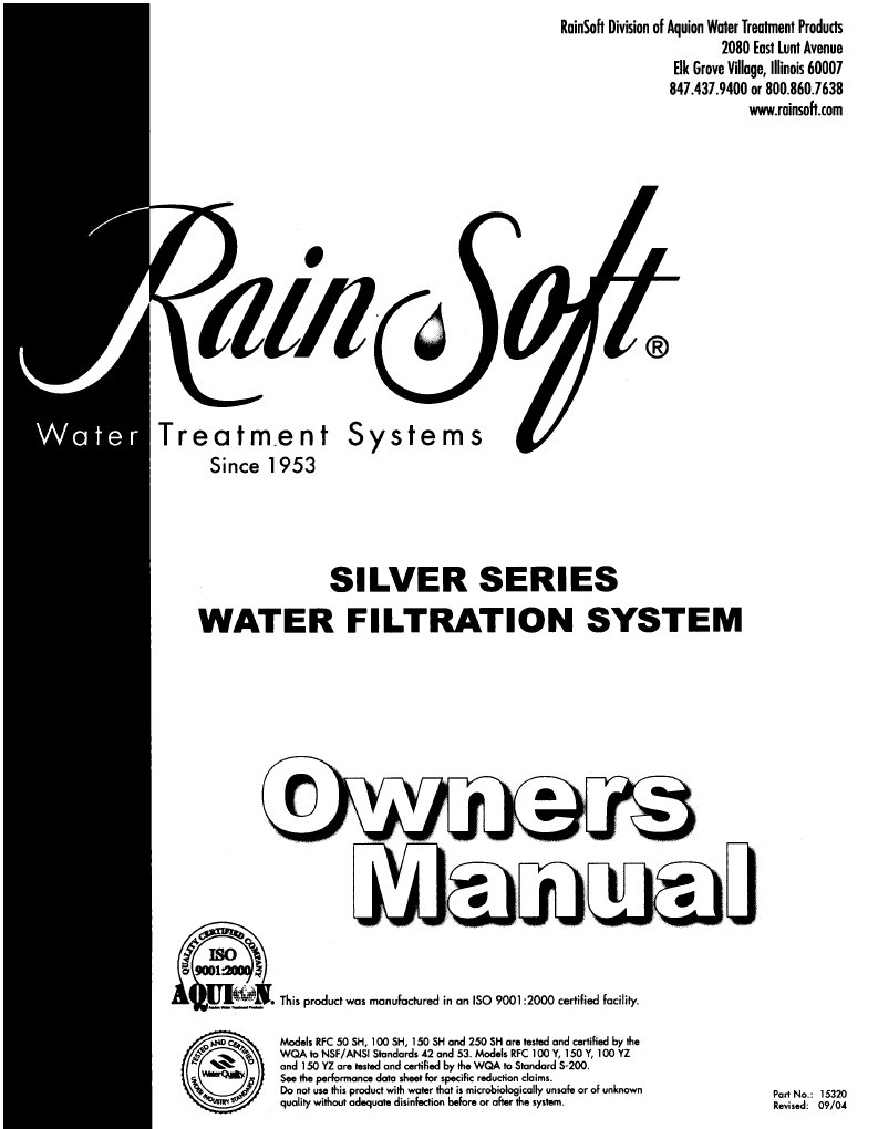 Rainsoft Silver Series | PDF