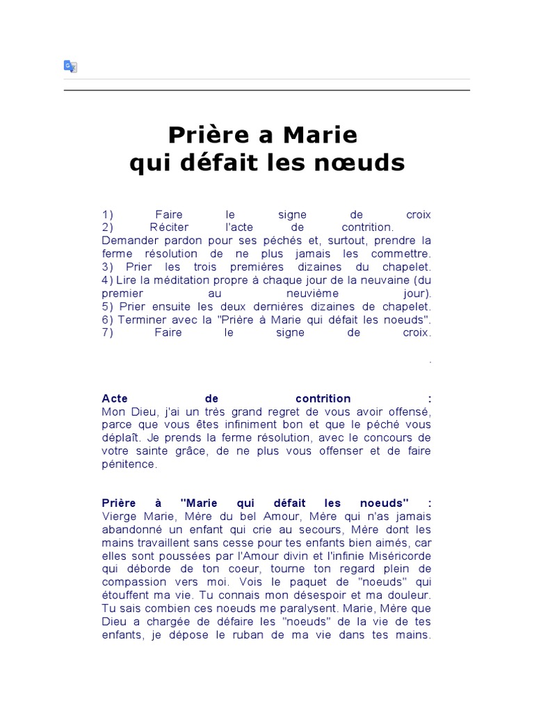 Prière A Marie | PDF | Marie, mère de Jésus | Rosaire