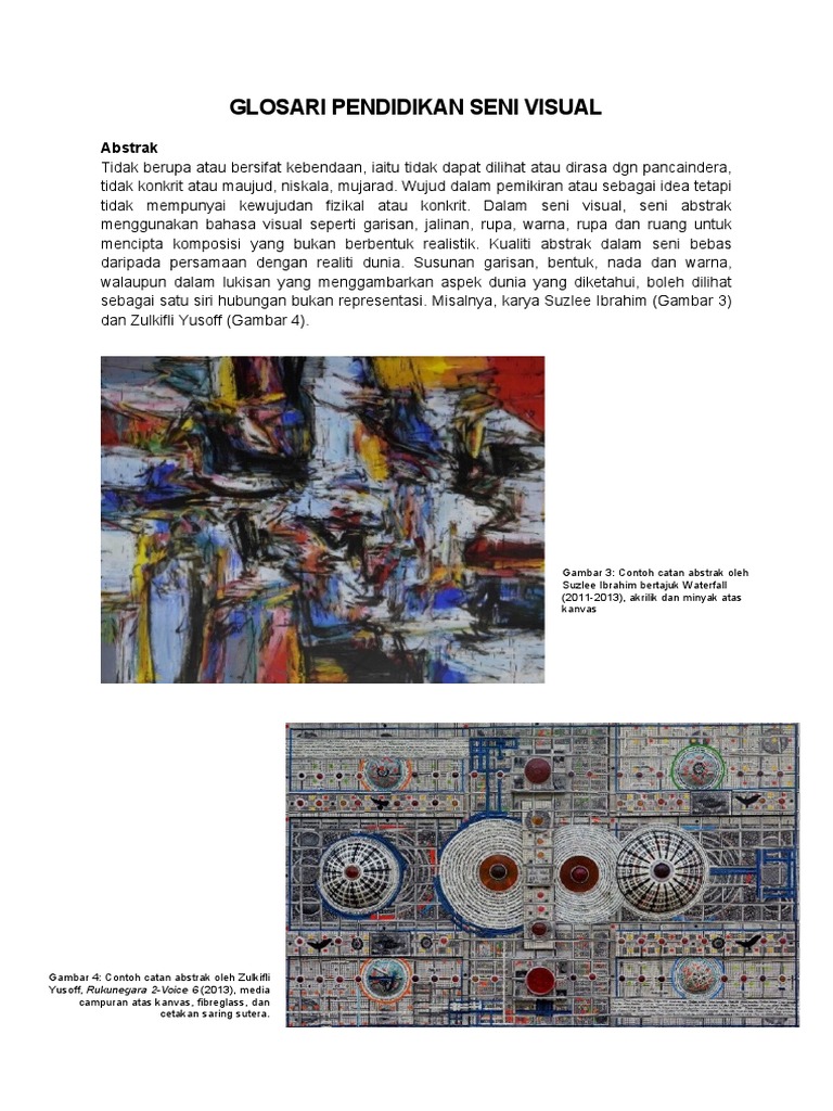 Glosari Pendidikan Seni Visual Abstrak | PDF
