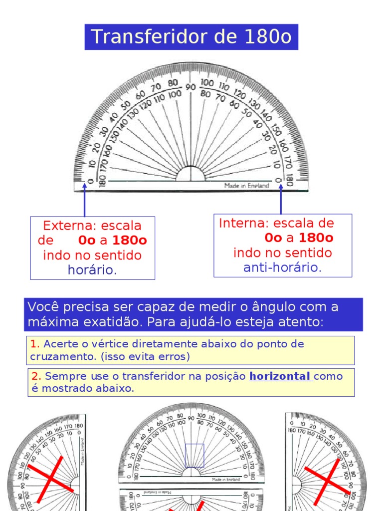 Como Usar Um Transferidor | PDF | Triângulo | Geometria
