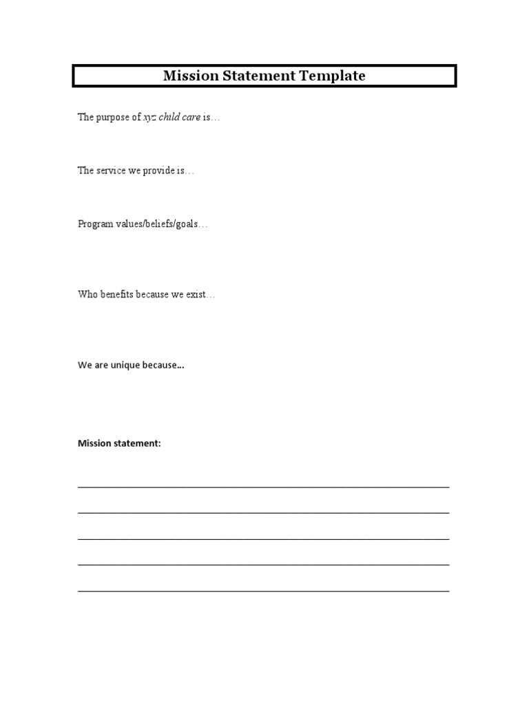 Mission Statement Template | PDF