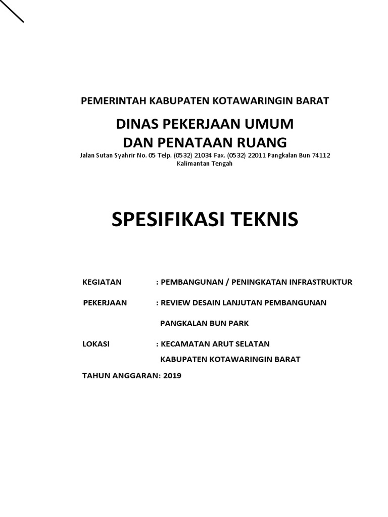 Spek Teknis Aula PP Full Ok | PDF