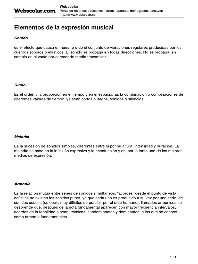Elementos de La Expresion Musical | PDF