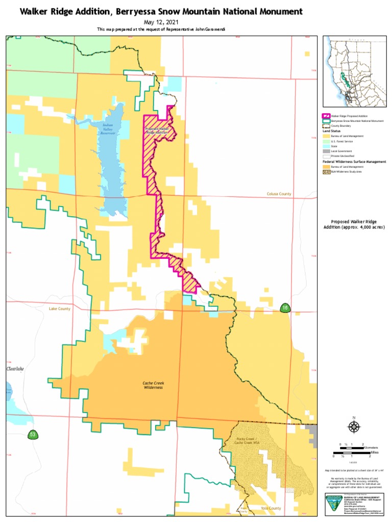 Walker Ridge Addition Berryessa Snow Mountain National Monument ...