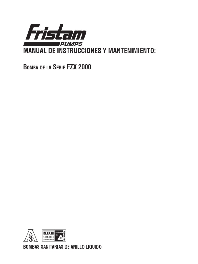 Manual Mtto Bomba Fristam FZX | PDF | Tornillo | Ingeniería mecánica