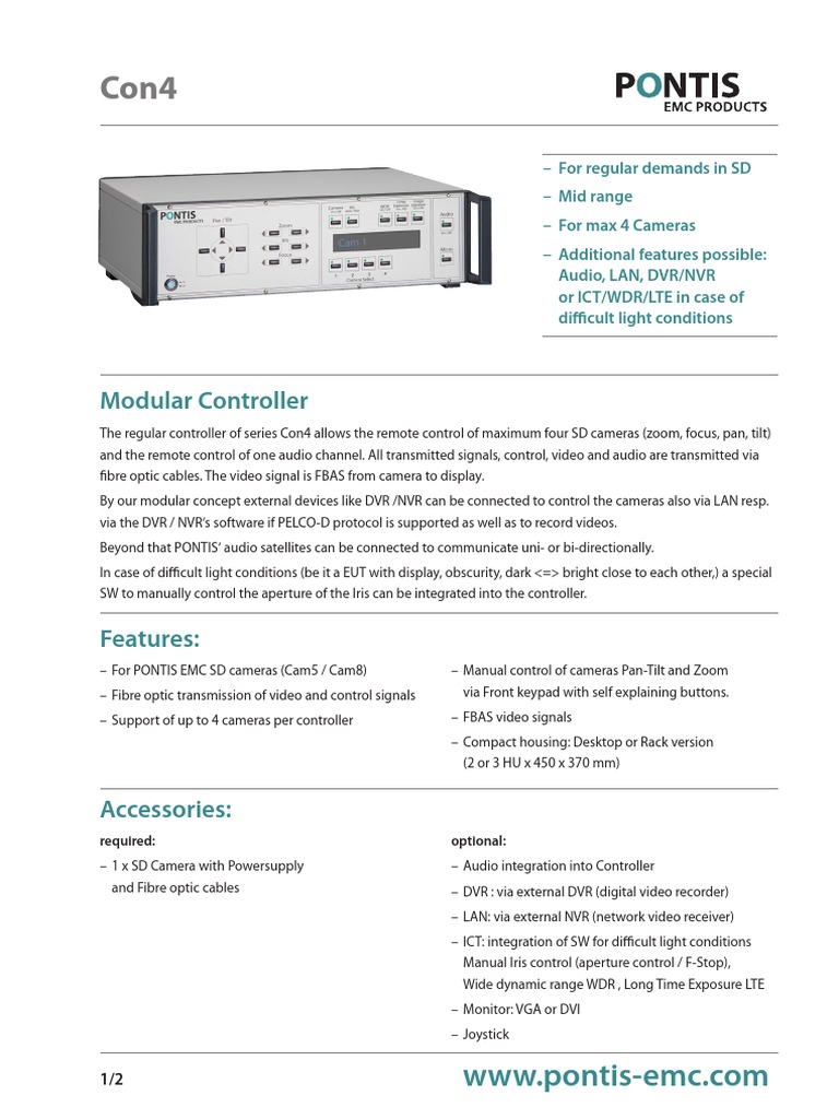 PONTIS EMC Con4 DS 2018 05 29 EN | PDF | Digital Video Recorder | Camera