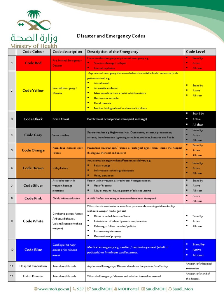 Comprehensive Guide to Emergency Codes and Disaster Response Protocols ...