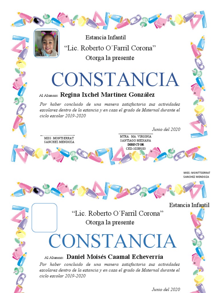 Constancias Miss Montse | PDF