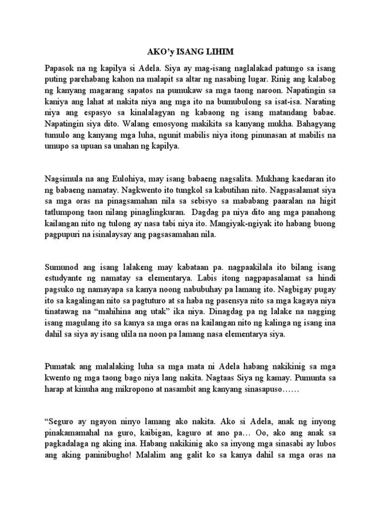 Maikling Kwento Likha Ni Dar AKO'y ISANG LIHIM | PDF