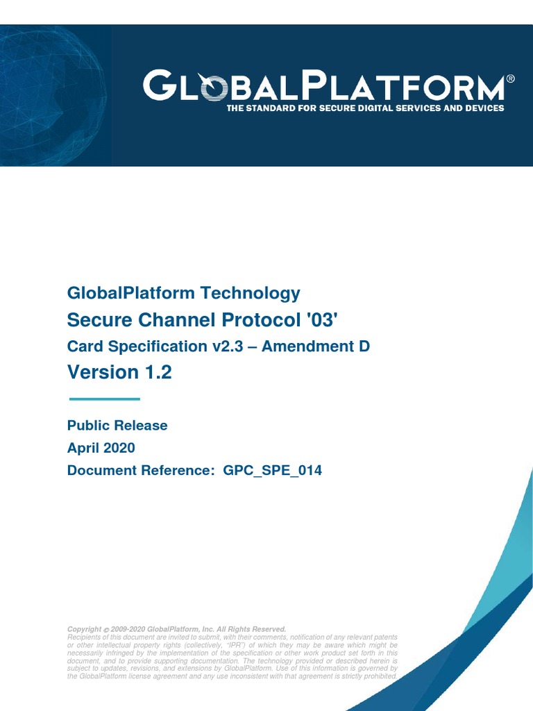Secure Channel Protocol '03': Globalplatform Technology | PDF | Cryptography | Key (Cryptography)
