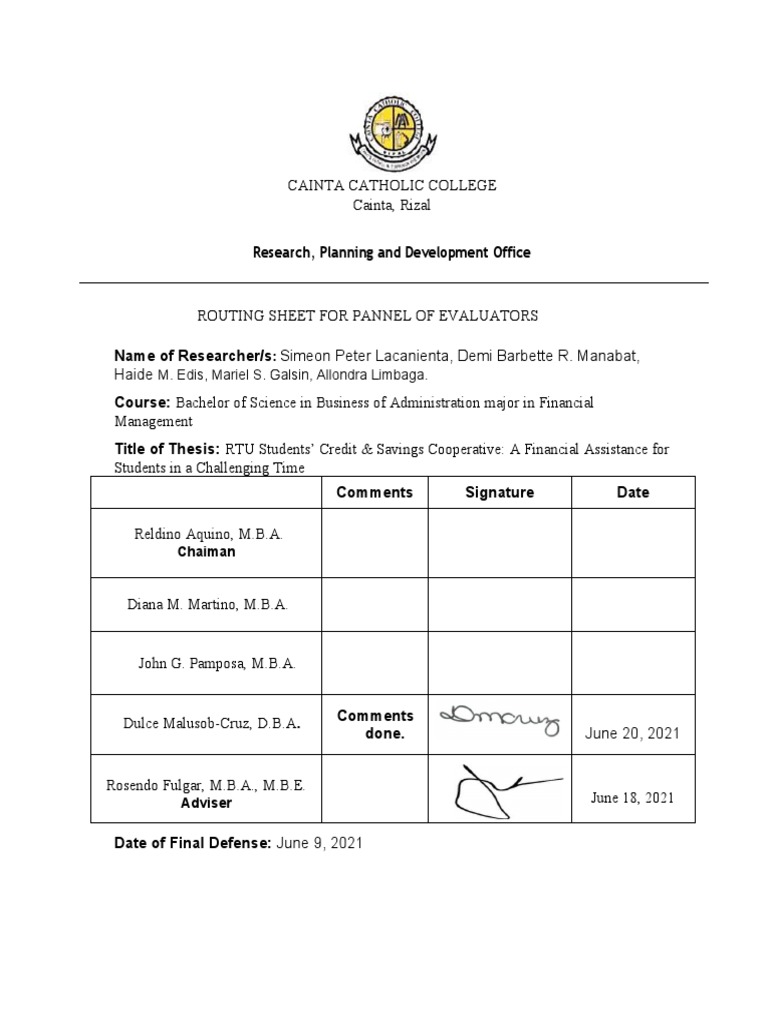 Panelist Sign For RTU-SCSC | PDF