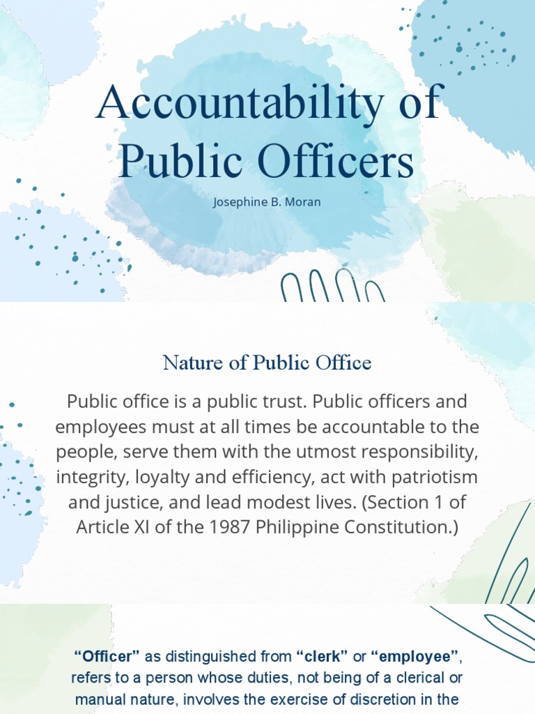 Accountability of Public Officers | PDF | Political Science | Policy