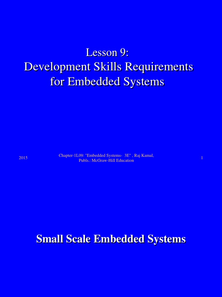 Development Skills Requirements For Embedded Systems: Lesson 9 | PDF ...