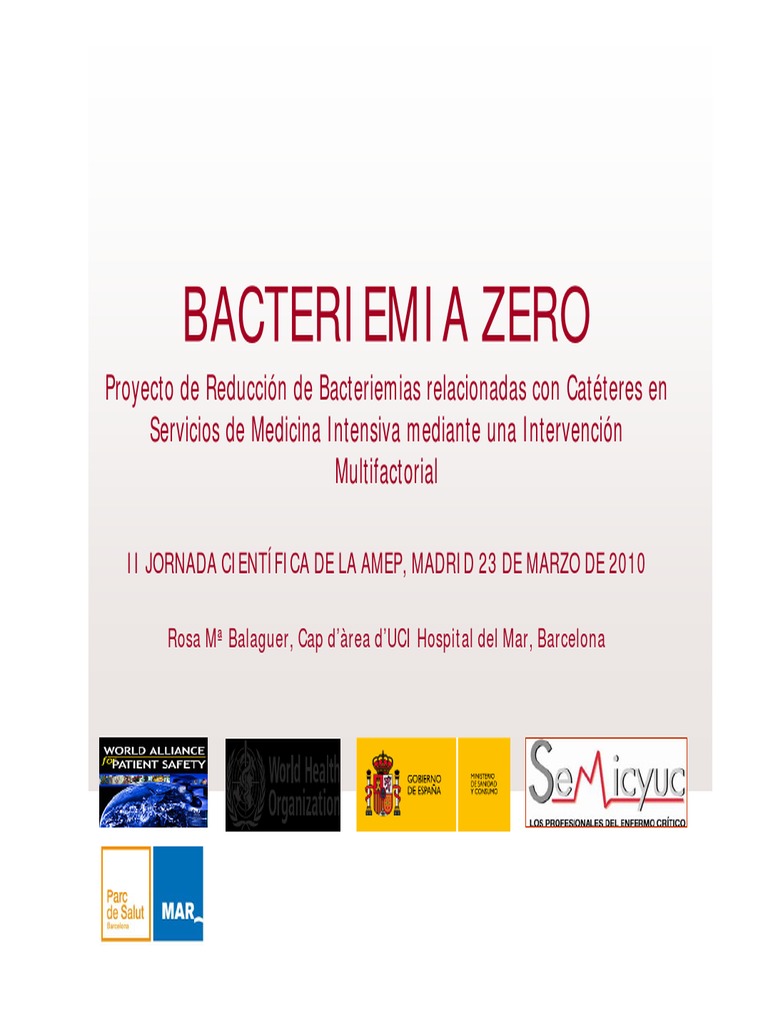 Bacteriemia Zero | PDF | Unidad de Cuidados Intensivos | Hospital