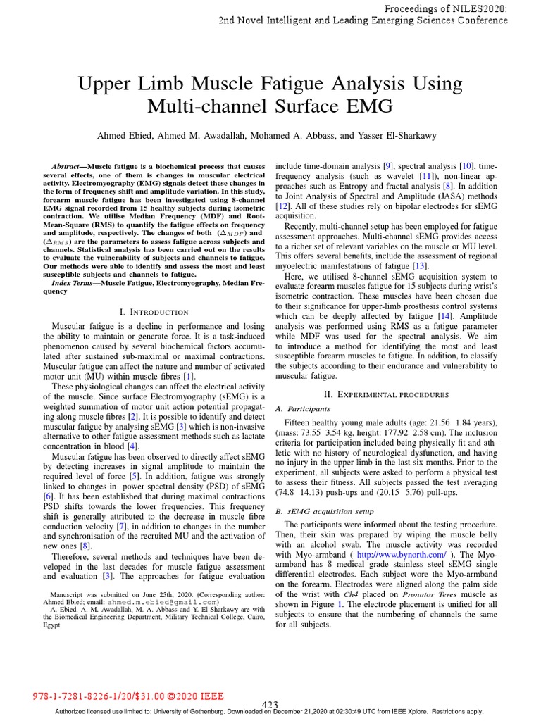 Upper Limb Muscle Fatigue Analysis Using Multi-Channel Surface EMG ...