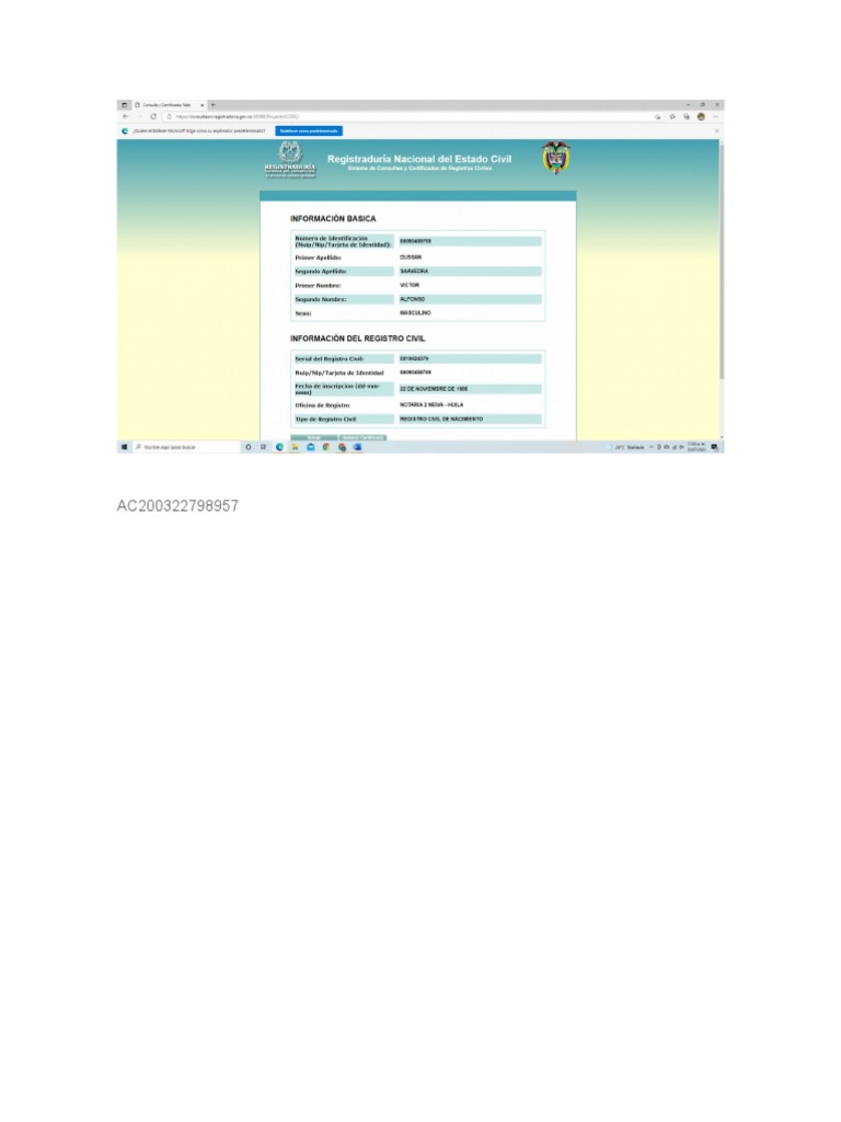 Tarjeta de Identidad y Resultados Icfes | PDF