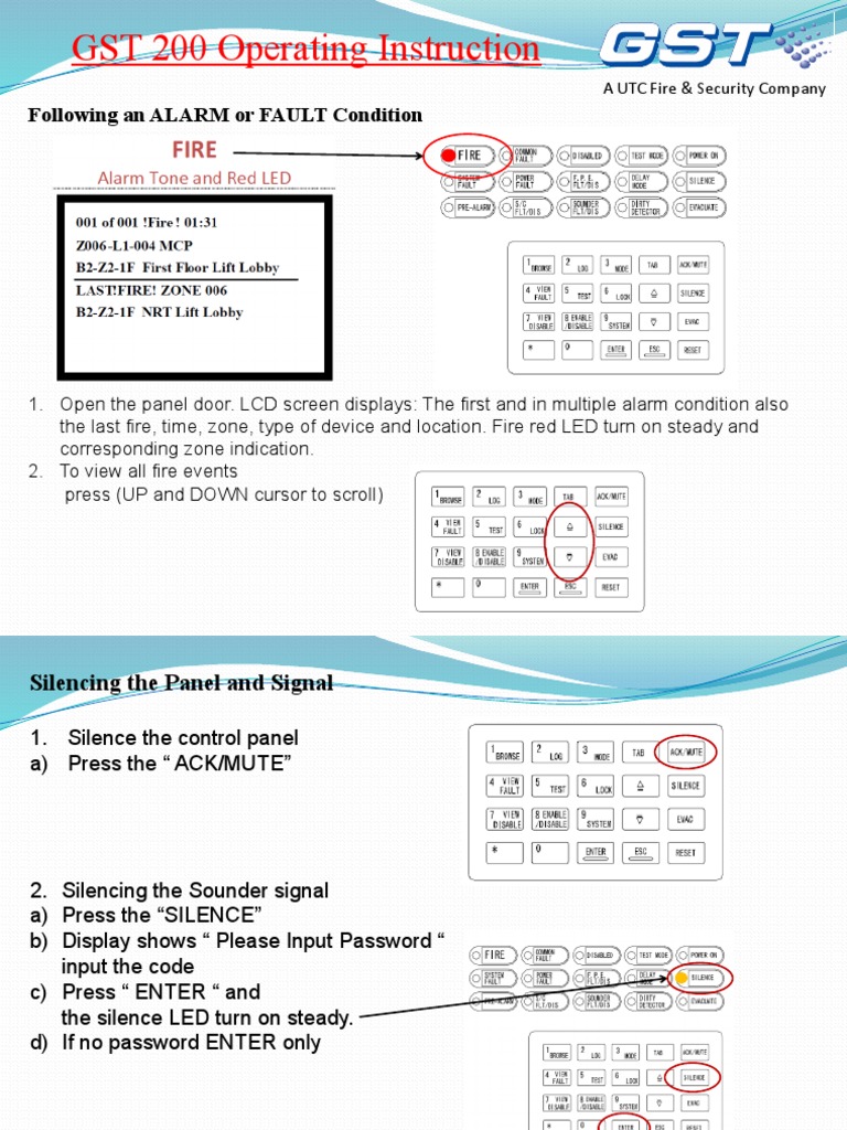 GST 200 Operating Instruction: Following An ALARM or FAULT Condition | PDF