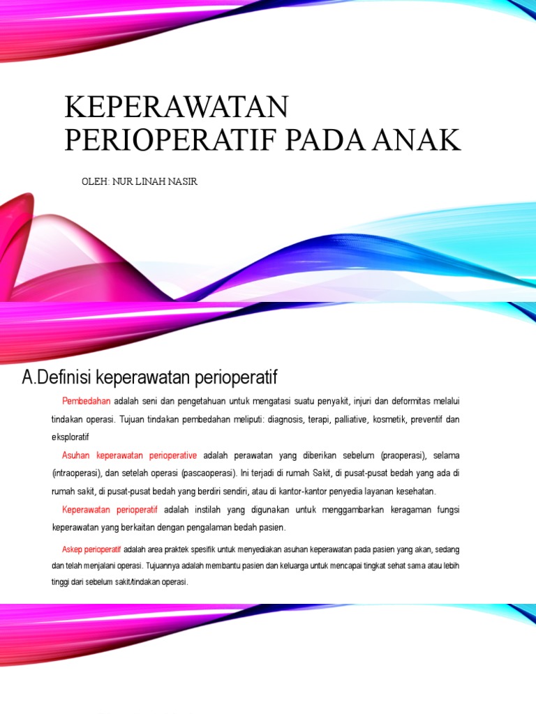 Keperawatan Perioperatif Pada Anak | PDF