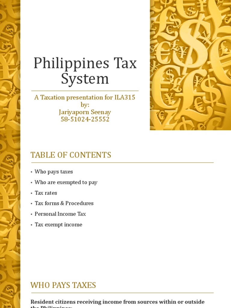 Philippine Tax System | PDF | Tax Return (United States) | Income Tax