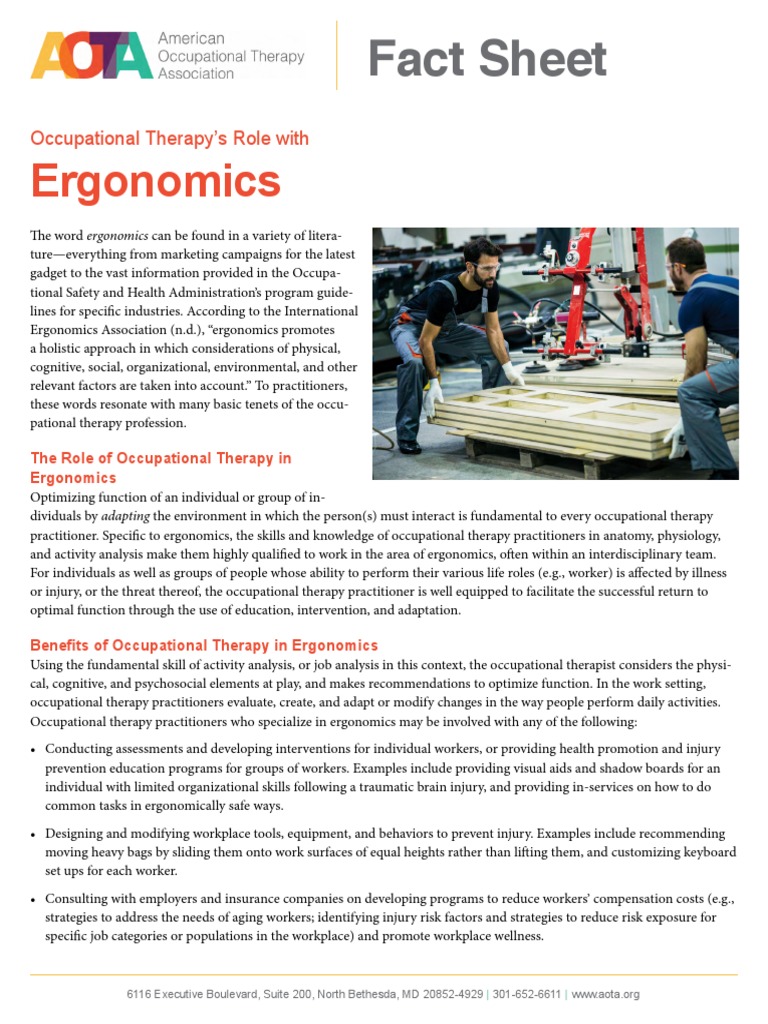 Ergonomics | PDF | Occupational Therapy | Human Factors And Ergonomics