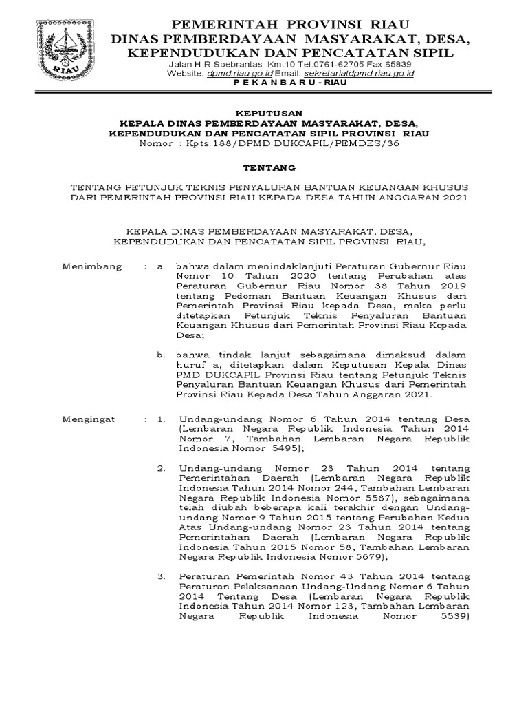 SK Juknis Tahun 2021 | PDF