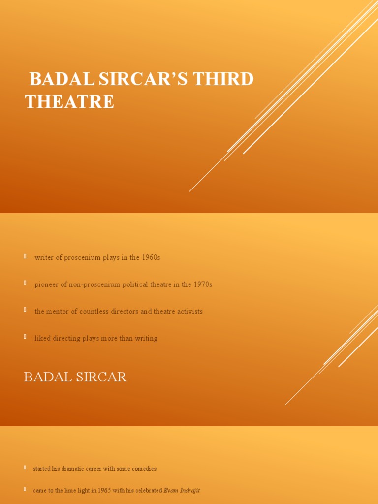 Badal Sircar and Third Theatre | PDF | Theatre | Entertainment (General)