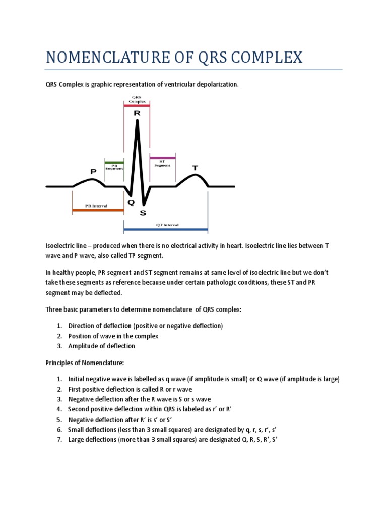 QRS Complex Nomenclature Guide | PDF | Science & Mathematics